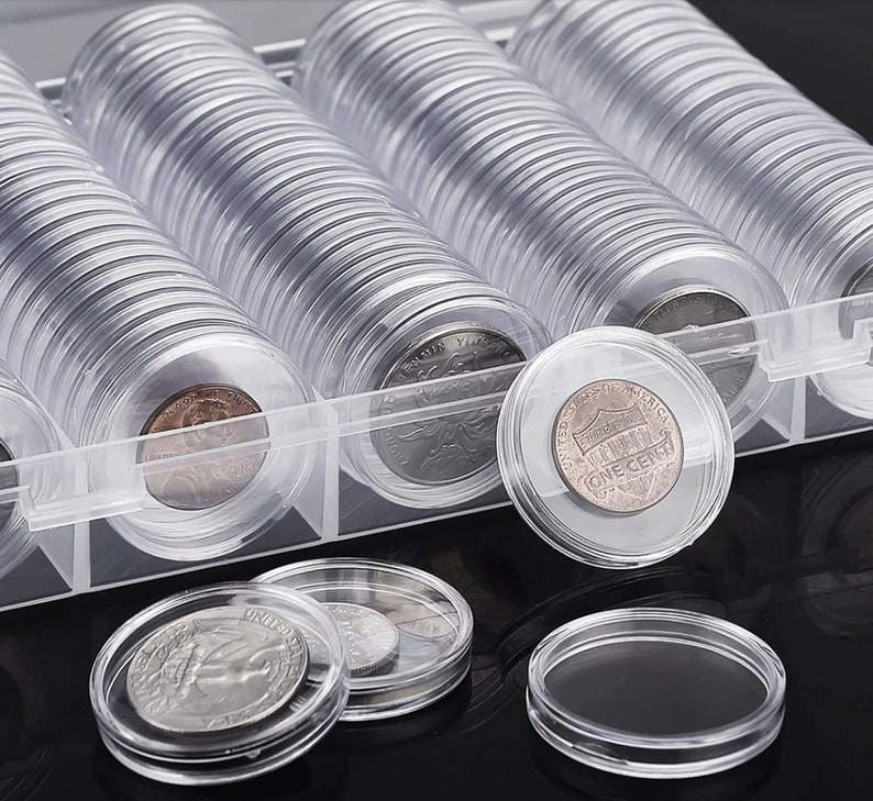 30mm Clear Round Plastic Coin Holder/ Game Token Case - Etsy