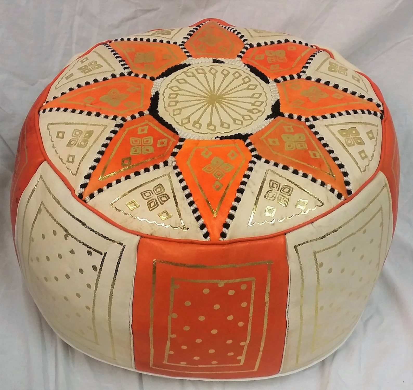 SALE ** UNSTUFFED Moroccan Fez Leather Pouf Ottoman Hassock Available ...