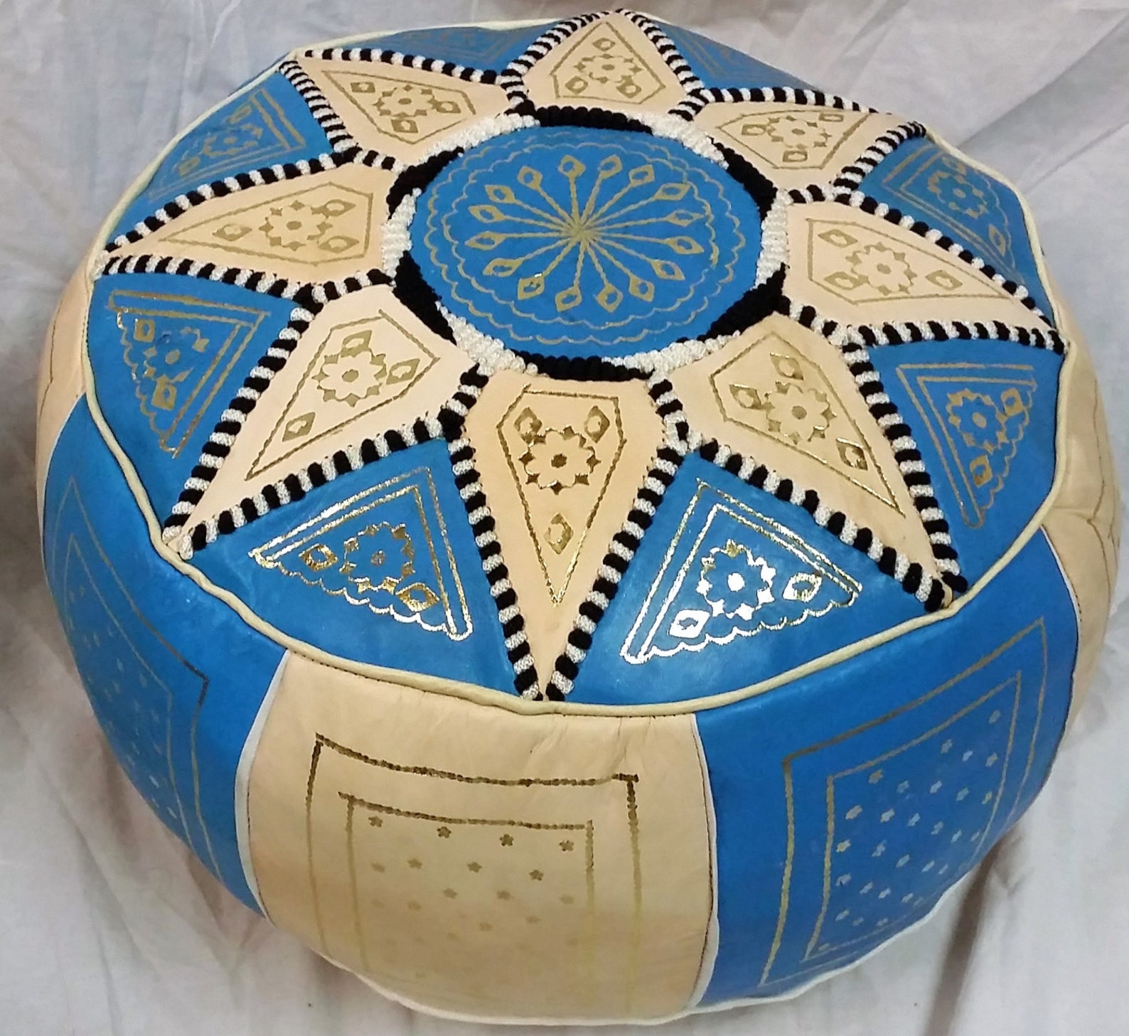 SALE ** UNSTUFFED Moroccan Fez Leather Pouf Ottoman Hassock Available ...
