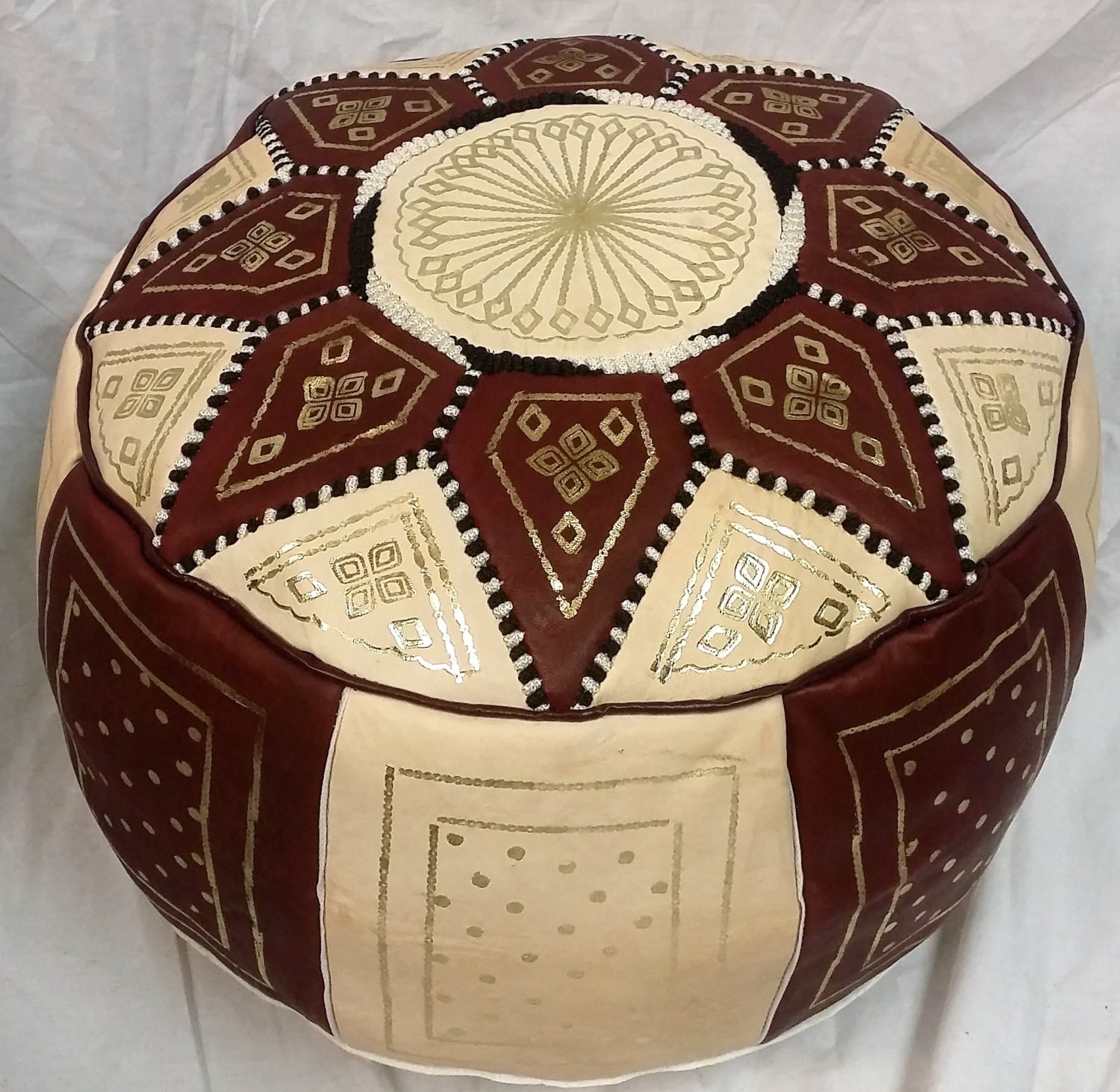 SALE ** UNSTUFFED Moroccan Fez Leather Pouf Ottoman Hassock Available ...