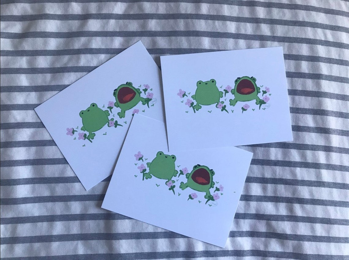 Frog Emotions Postcard Digital Print - Etsy