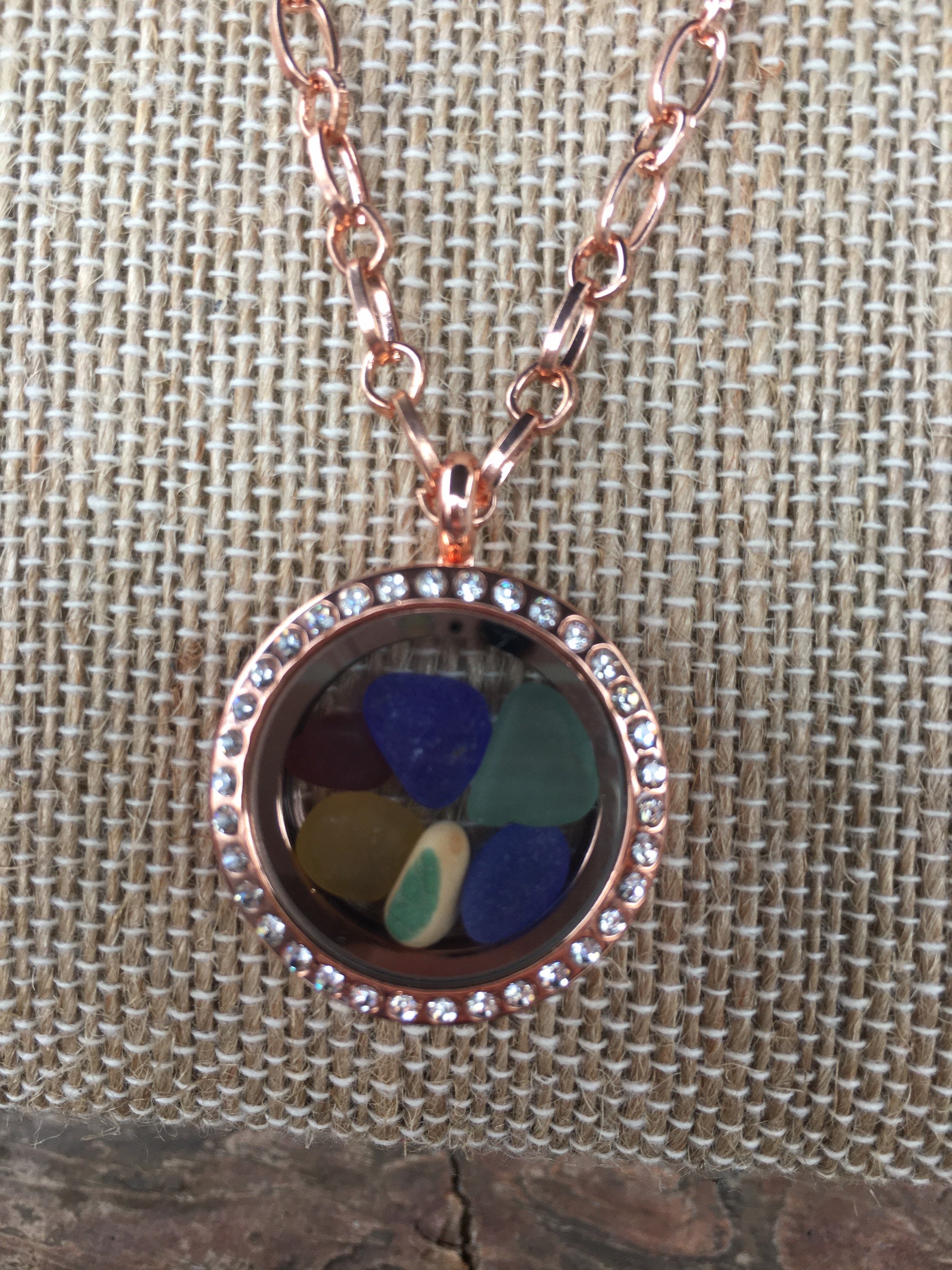 English Sea Glass Tinies in a Copper Bling Locket Authentic - Etsy