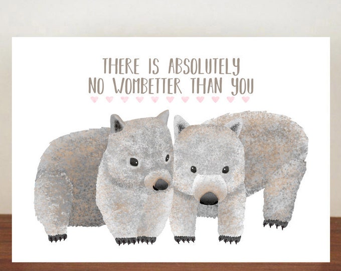 Wombat Card Wombat Australian Animal Card Greeting Card Birthday Card ...