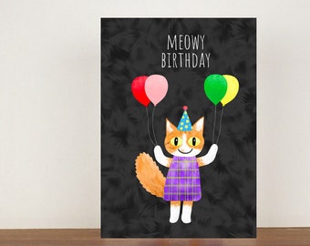 Cat Birthday Card Vintage Happy Birthday Cards Dapper Cats - Etsy