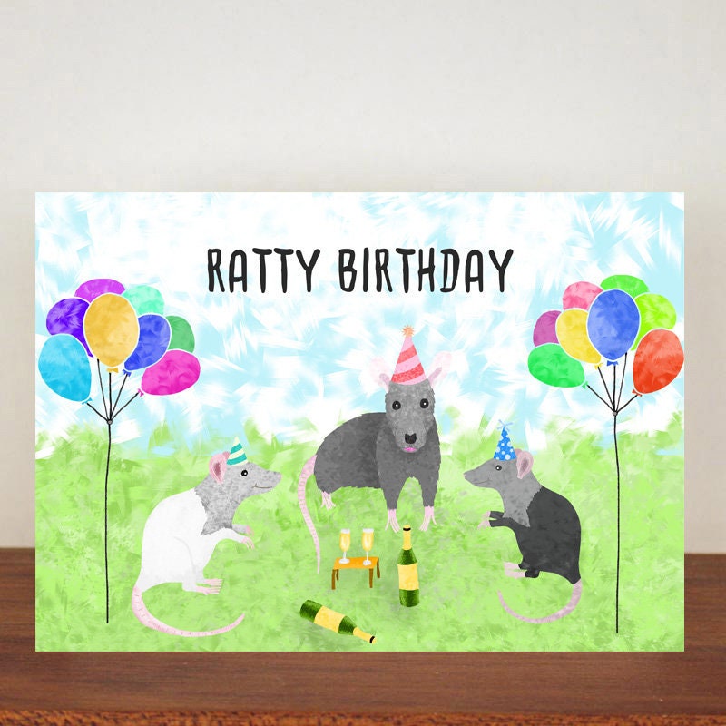 Rat Birthday Card - Etsy