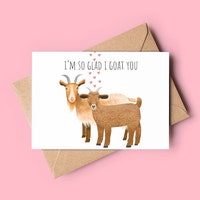Goat Card - Cute Farm Animal - Recycled Card - Etsy