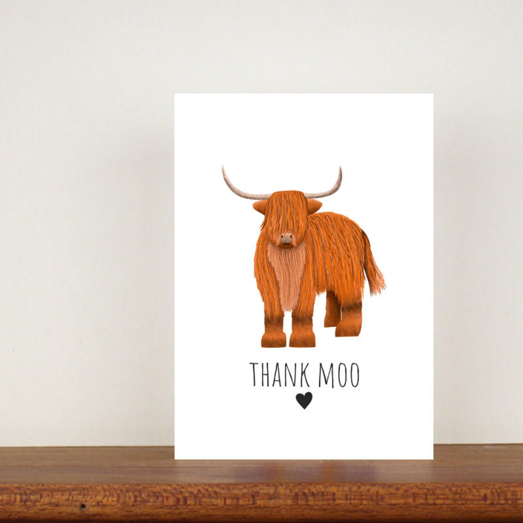 Thank Moo Card, Thank You Cards, A6 Cards, Cute Cards, Greetings Cards ...