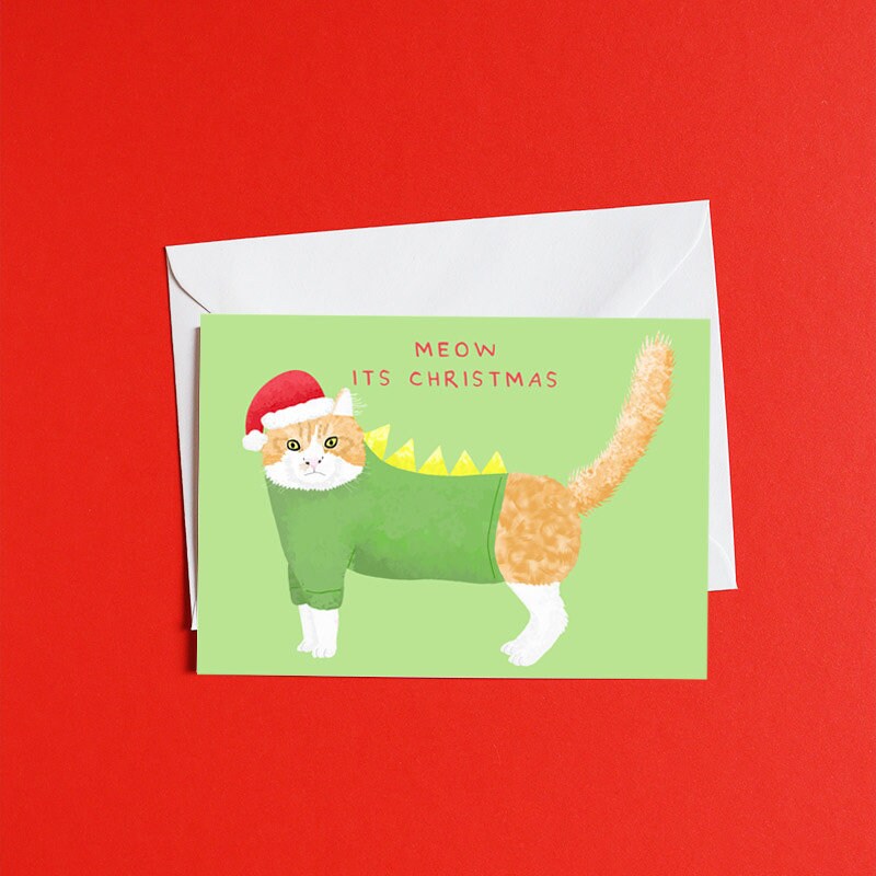 Cats Christmas Card Pack Set of 5 Bundle Pack Christmas - Etsy Australia
