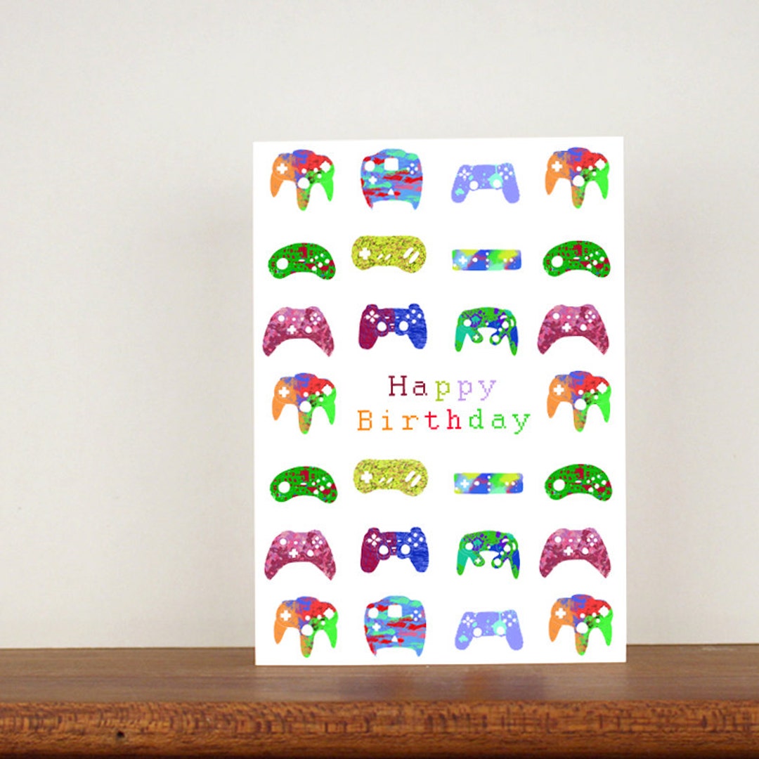 Gamer Happy Birthday Card, Birthday Cards, A6 Card, Cute Cards ...