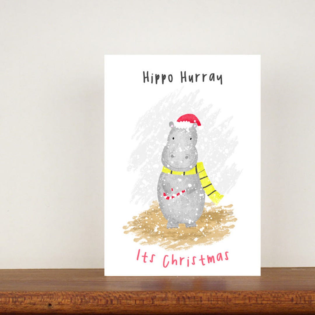 Hippo Hurray Its Christmas, Christmas Card, Christmas Cards, Greeting ...