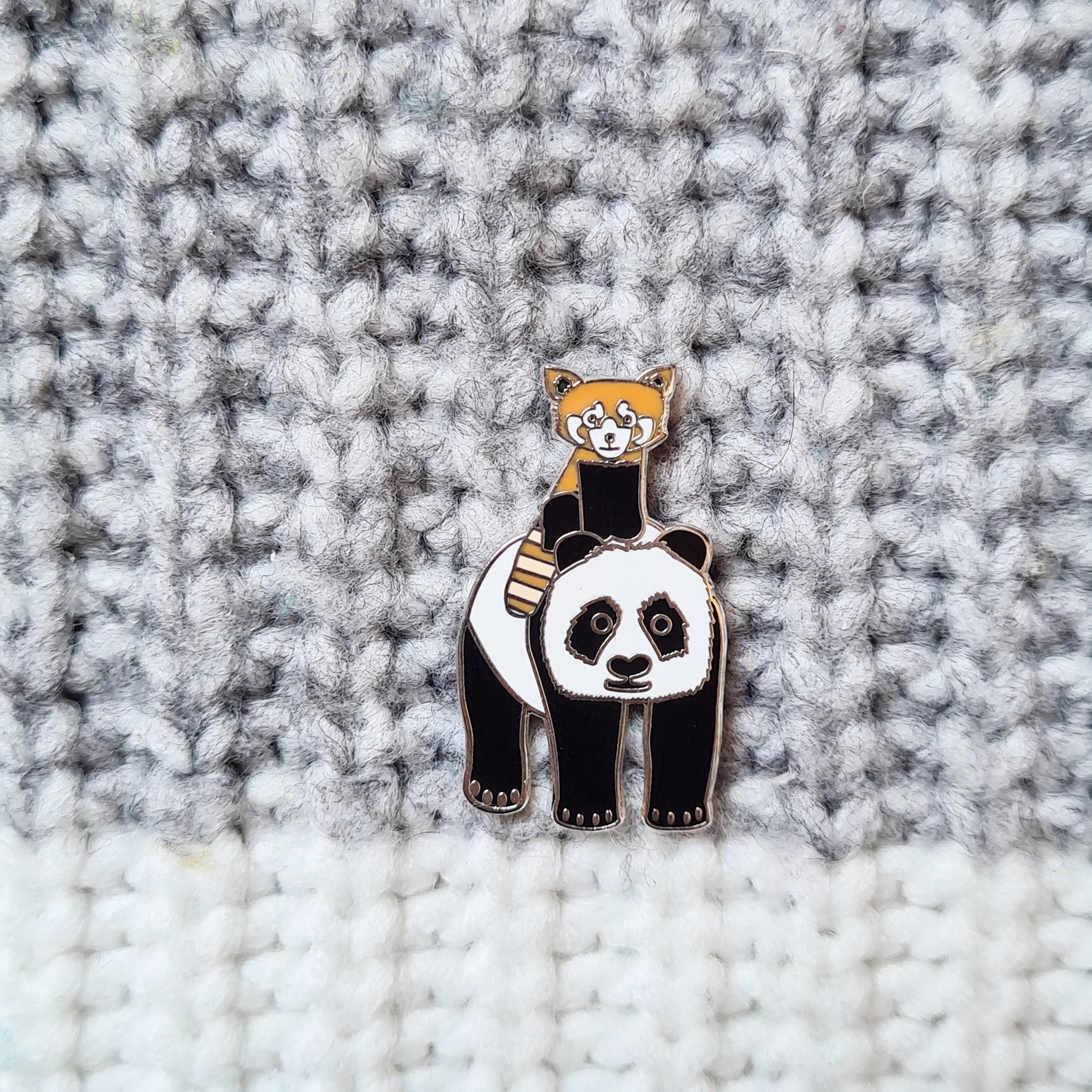 Panda Enamel Pin Badge Limited Hard Enamel Silver Plated Pin | Etsy