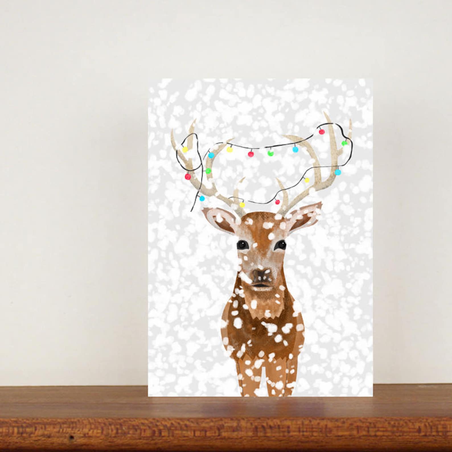 Deer Christmas Card Deer Cards Greeting Cards Christmas - Etsy