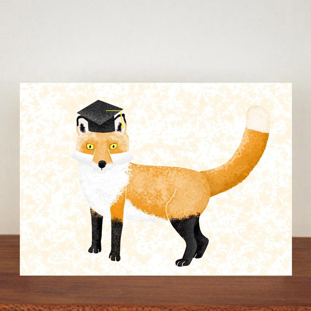Fox Graduation Card, A6 Card, Congratulations Card, Congrats Card, Good ...