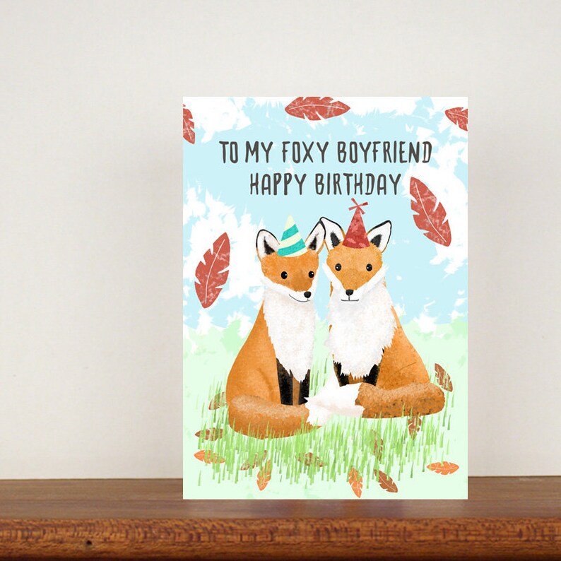 To My Foxy Girlfriend/Boyfriend Happy Birthday Card Greeting | Etsy