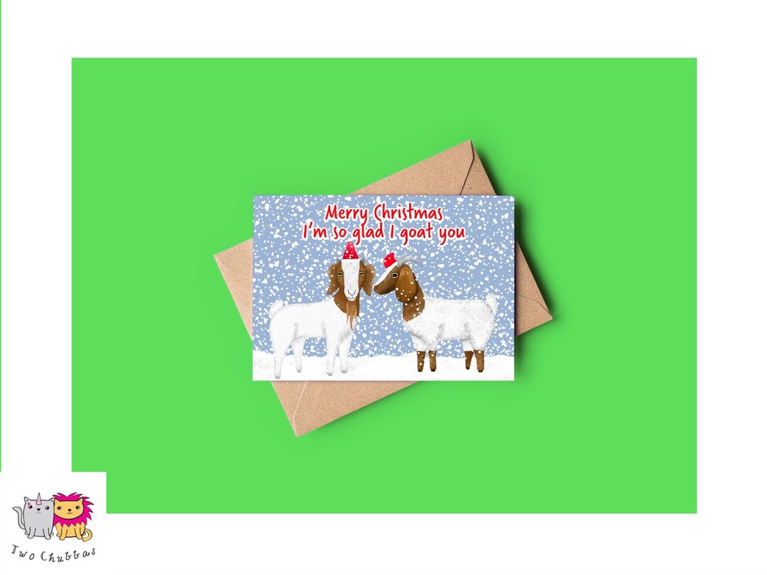 Boer Goat Christmas Card, Animal Love Christmas Cards, Greeting Cards ...