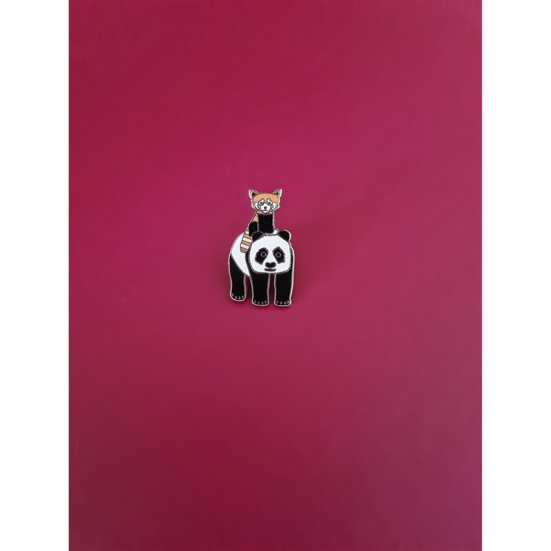 Panda Enamel Pin badge Limited Hard Enamel Silver Plated Pin | Etsy
