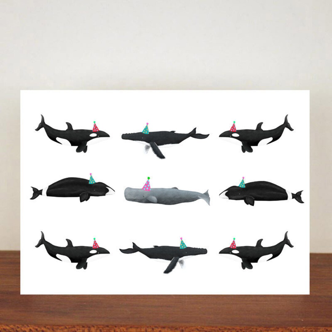 Whale Birthday Card, Birthday Cards, A6 Card, Cute Cards, Greetings ...