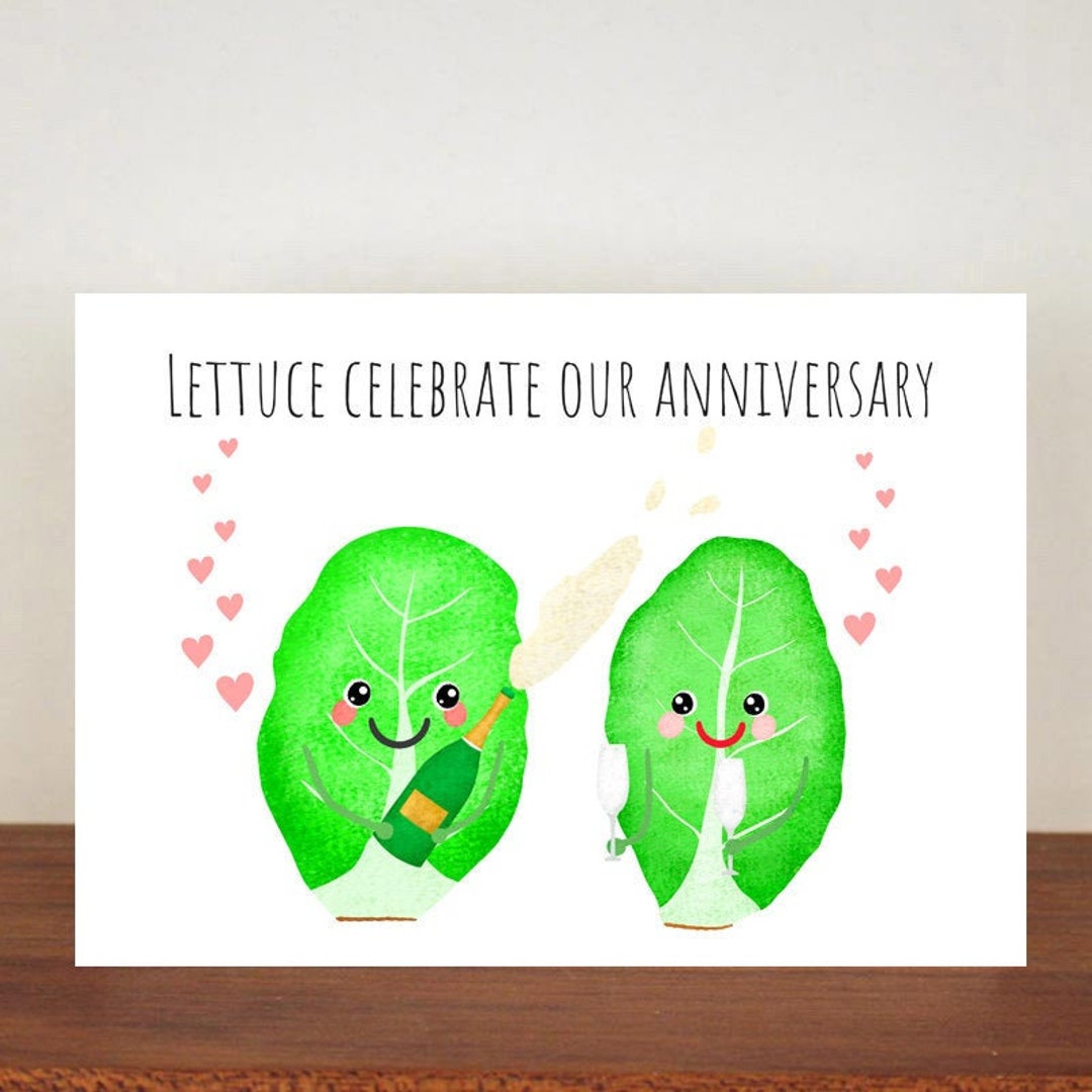Lettuce Celebrate Our Card, Anniversary Card, A6 Card, Cute Cards, Love ...