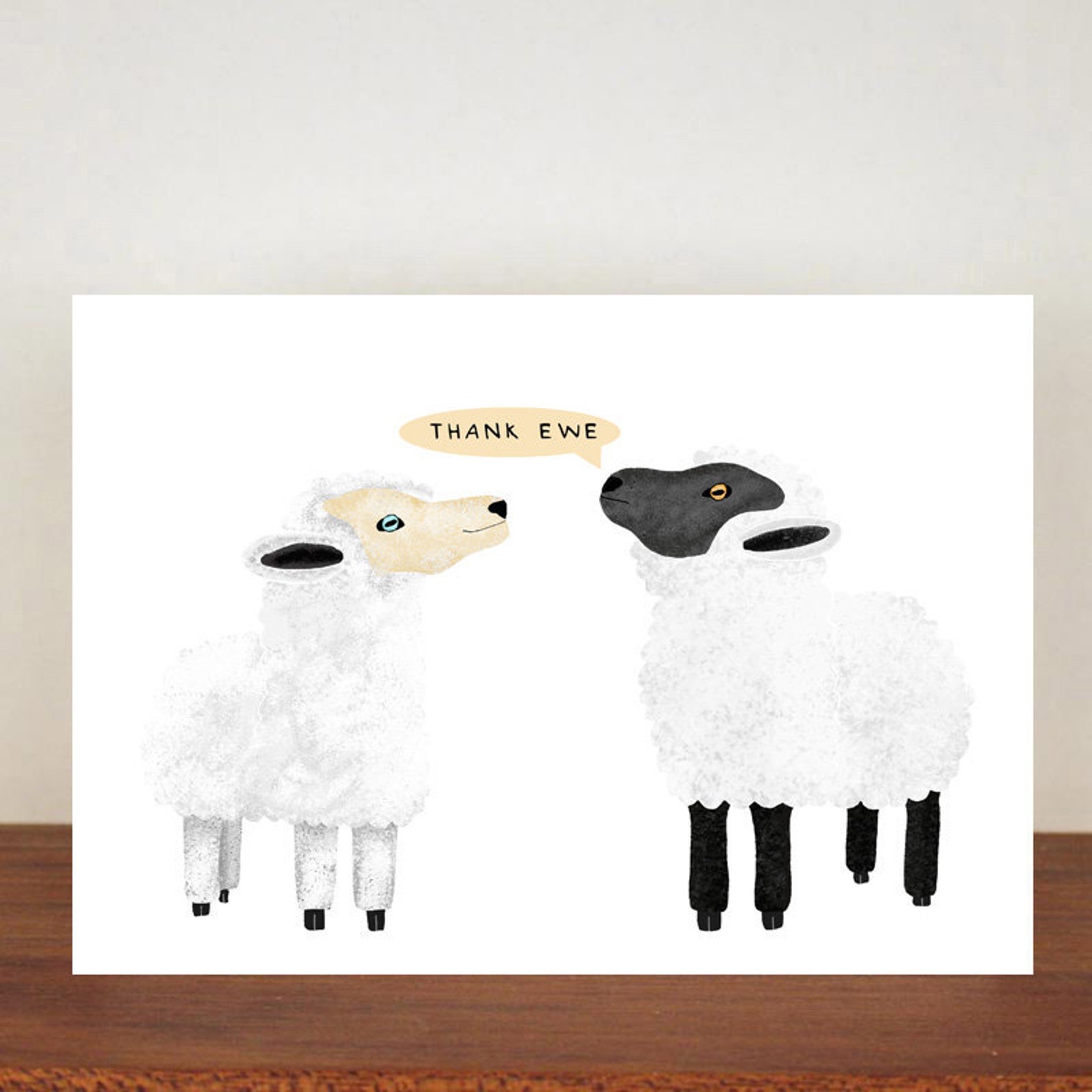 Thank Ewe Card Thank You Cards A6 Cards Cute Cards - Etsy UK
