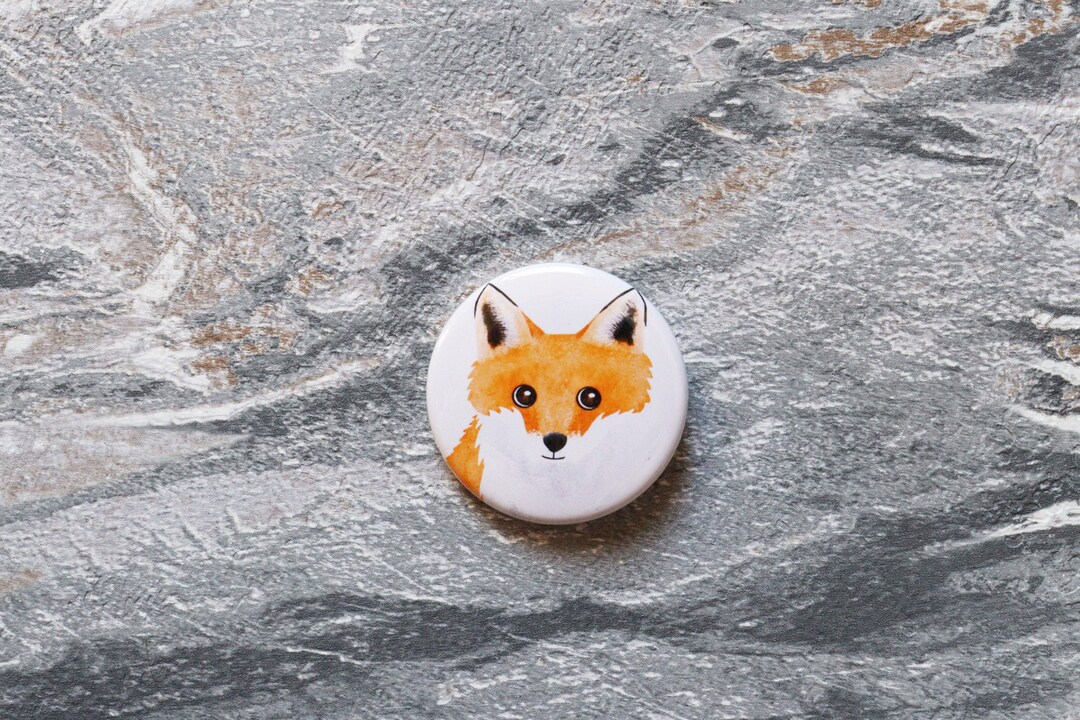 Fox 38mm Button Badge, Pin Badge, Badge, Button Badge, Fox, Fox Pin ...