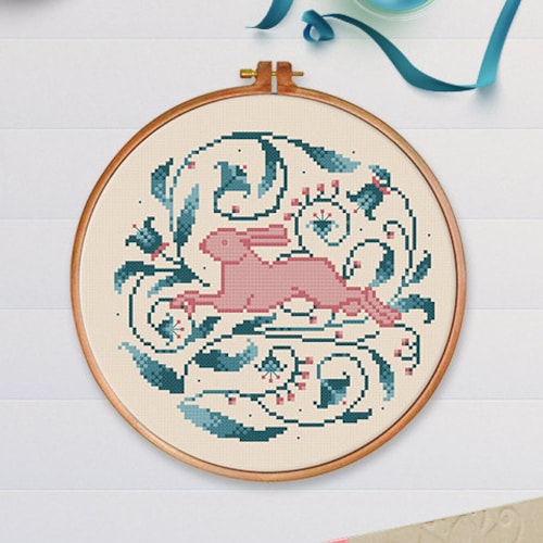 Spring Rabbit PDF Cross Stitch Chart / Pattern - Etsy