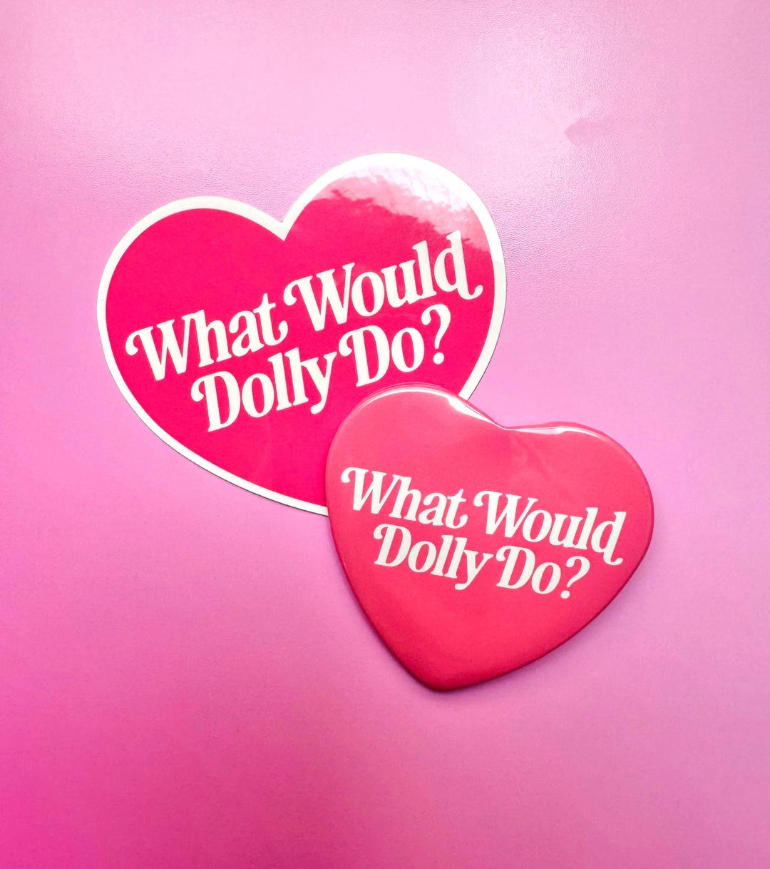 Dolly Parton Retro Heart Button & Sticker Set - Etsy