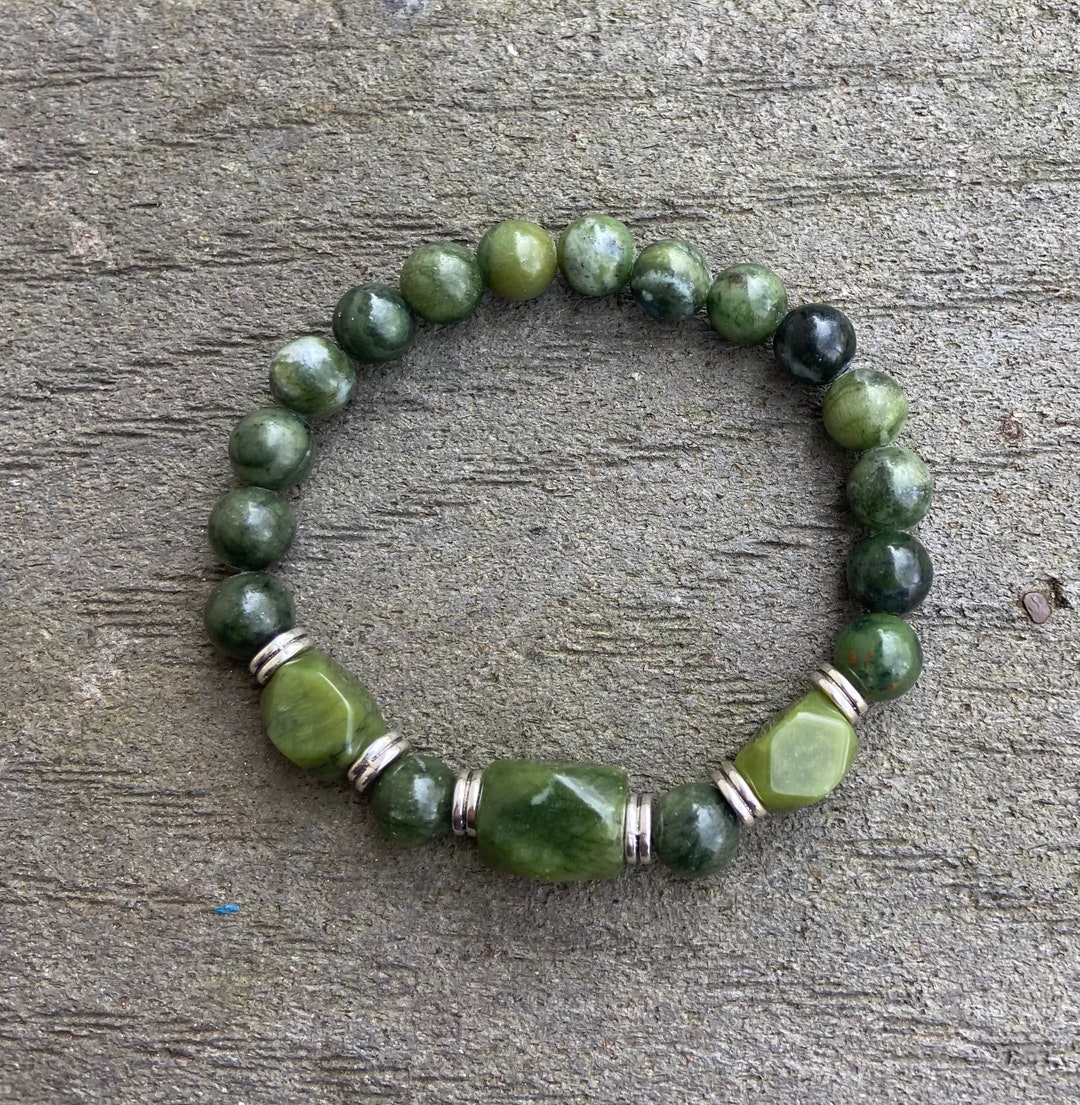Spectacular Green Connemara Irish Marble Celtic Bracelet 8mm Beads With ...