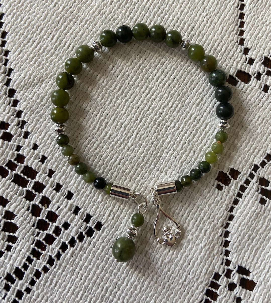 Unique Connemara Irish Marble Celtic Bracelet With Claddagh and Bead ...