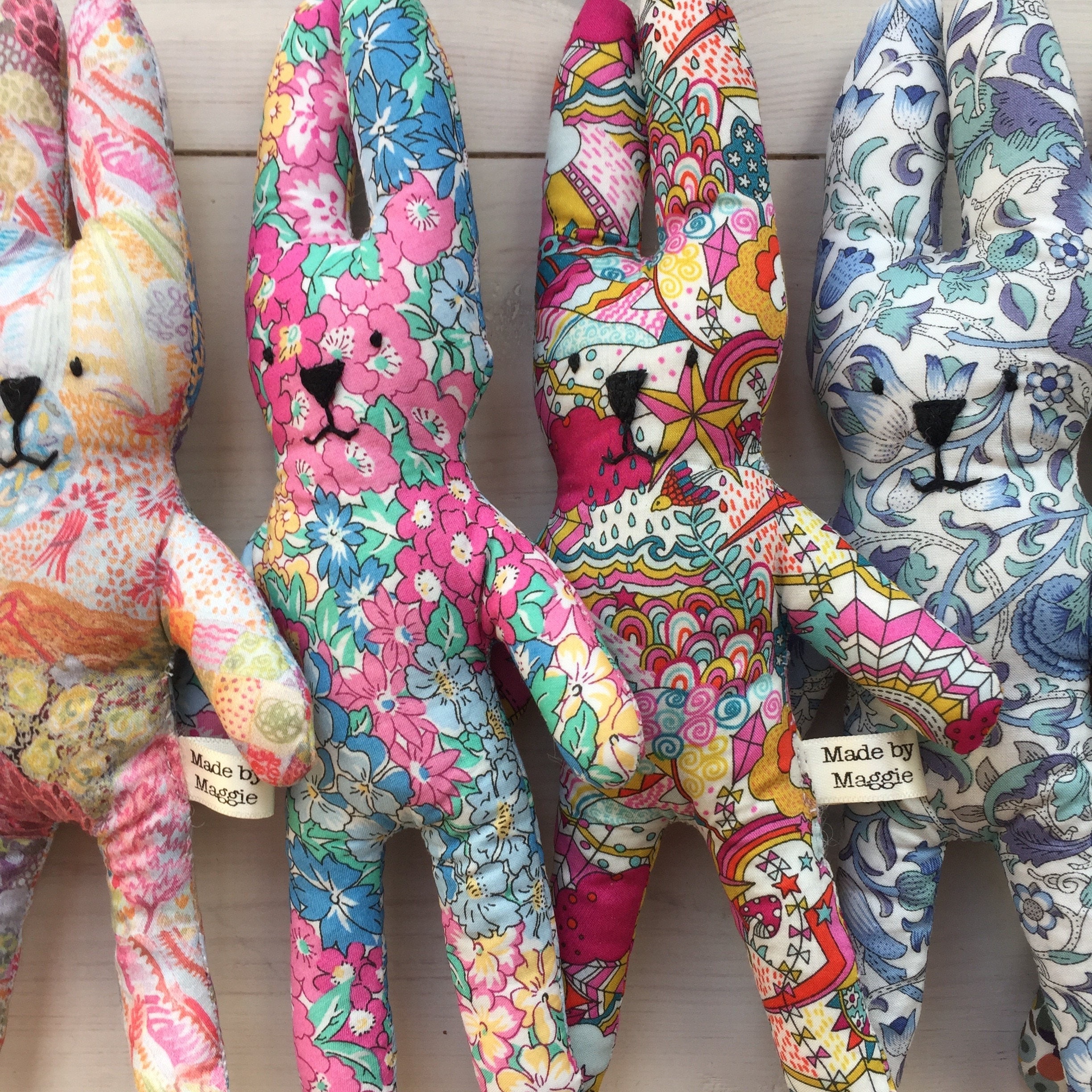 Liberty Print Lavender Rabbits Six Scented Bunnies Set of 6 - Etsy UK