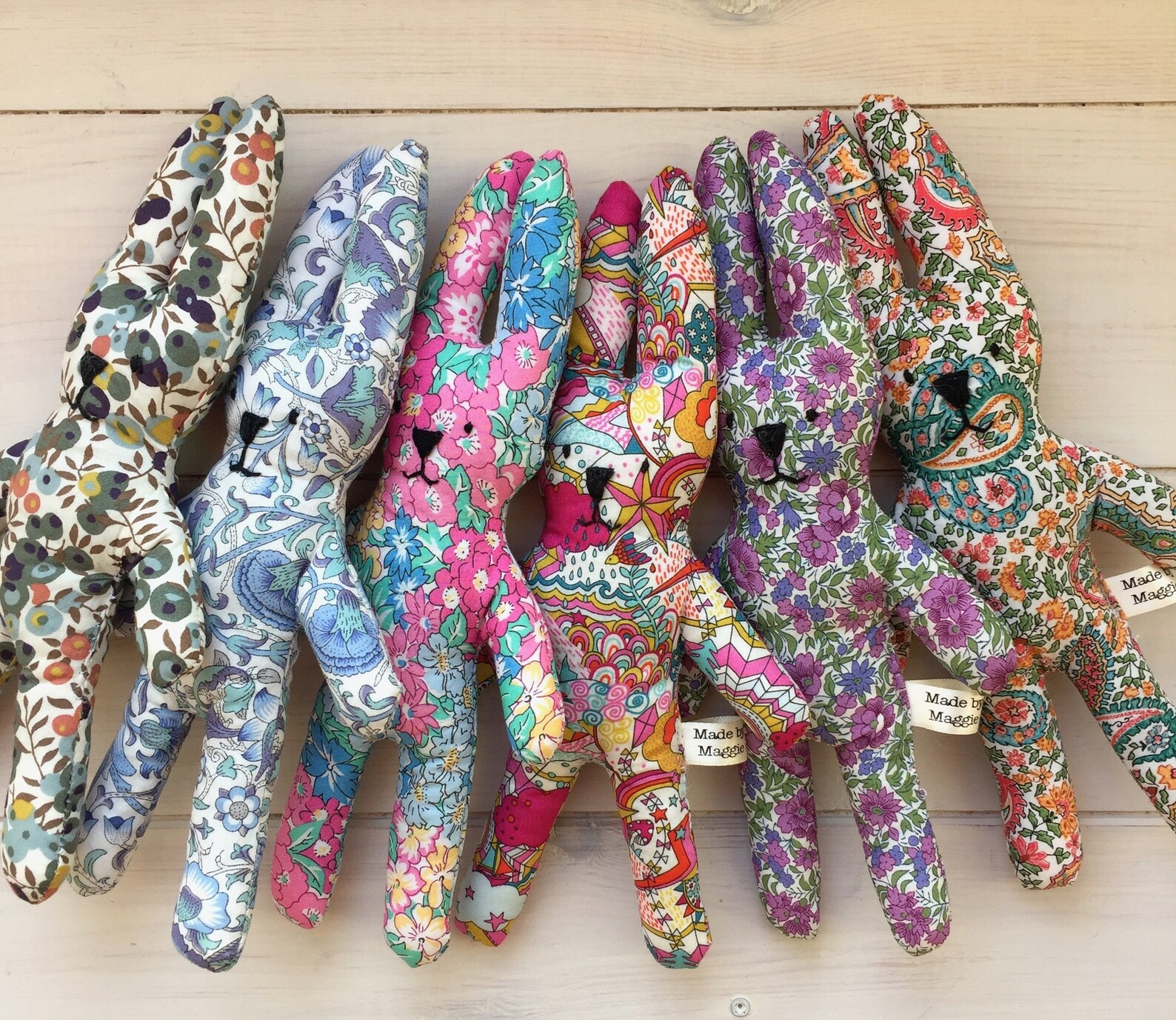 Liberty Print Lavender Rabbits Six Scented Bunnies Set of 6 - Etsy