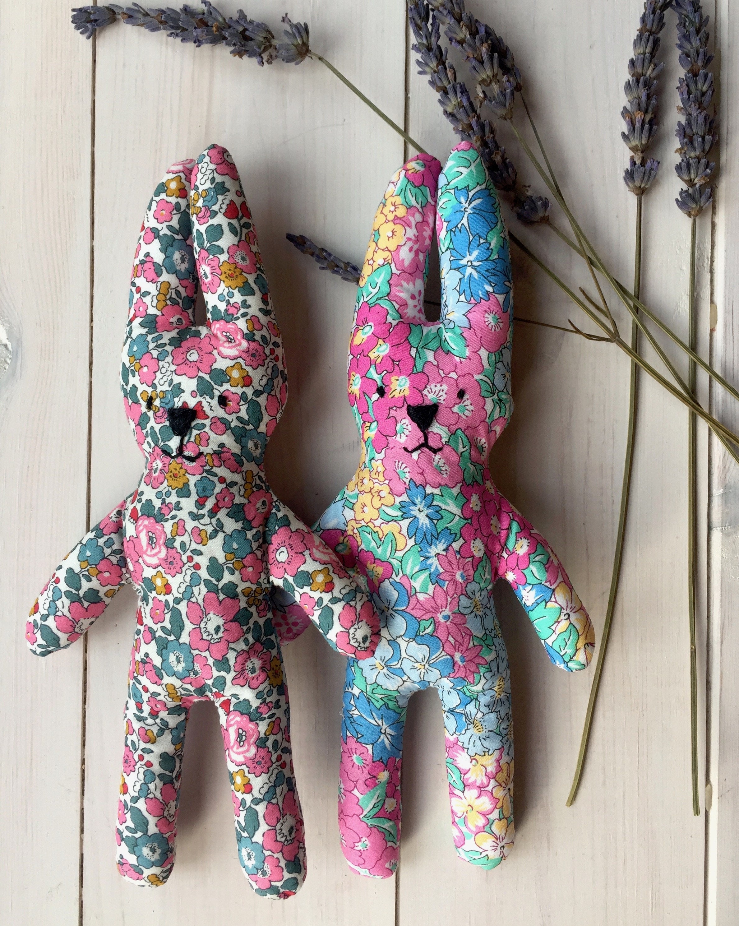 Liberty Print Lavender Rabbits, Six Scented Bunnies, Set of 6 Party ...