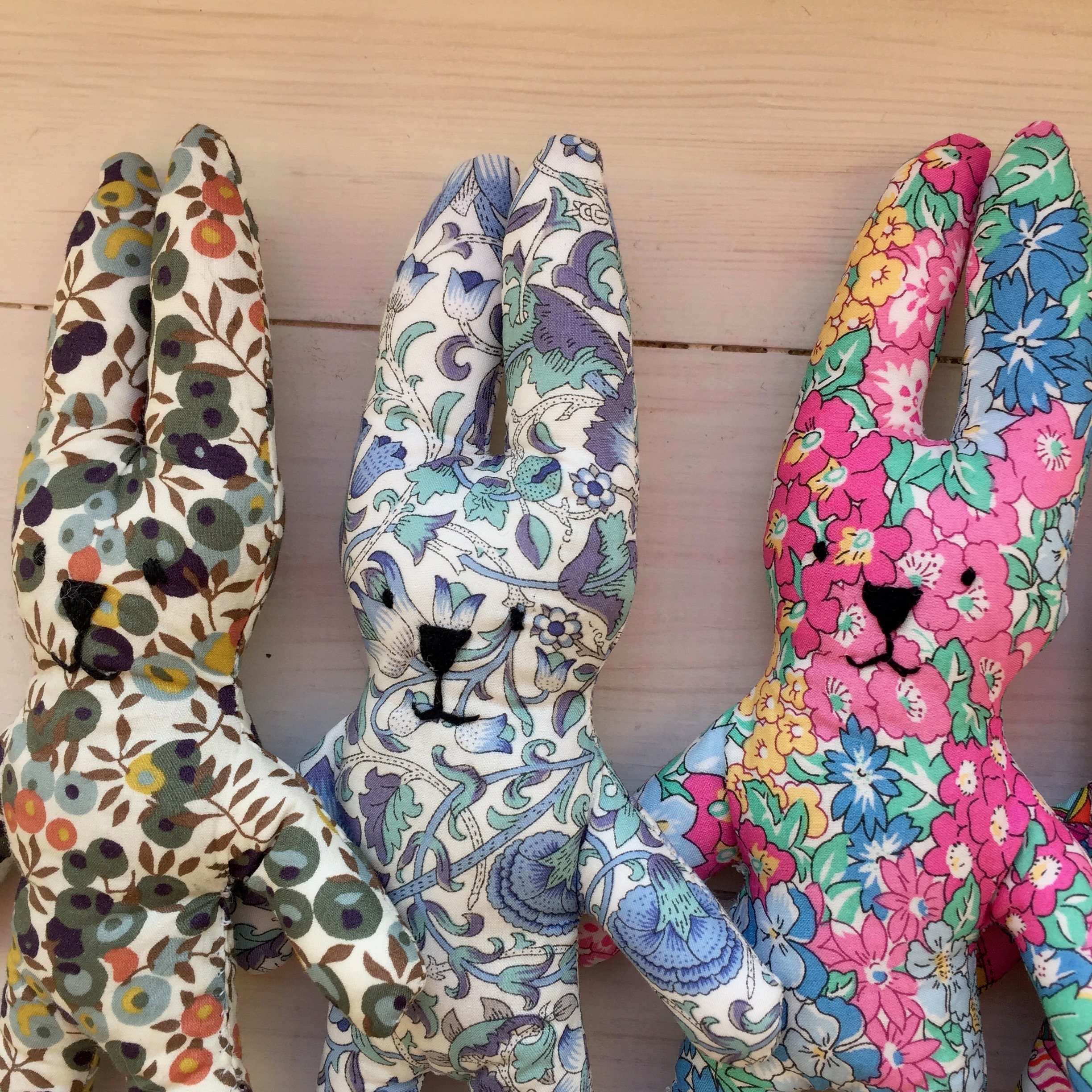 Liberty Print Lavender Rabbits, Six Scented Bunnies, Set of 6 Party ...