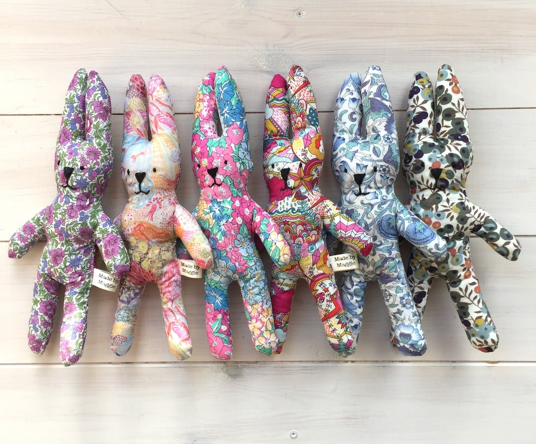 Liberty Print Lavender Rabbits, Six Scented Bunnies, Set of 6 Party ...