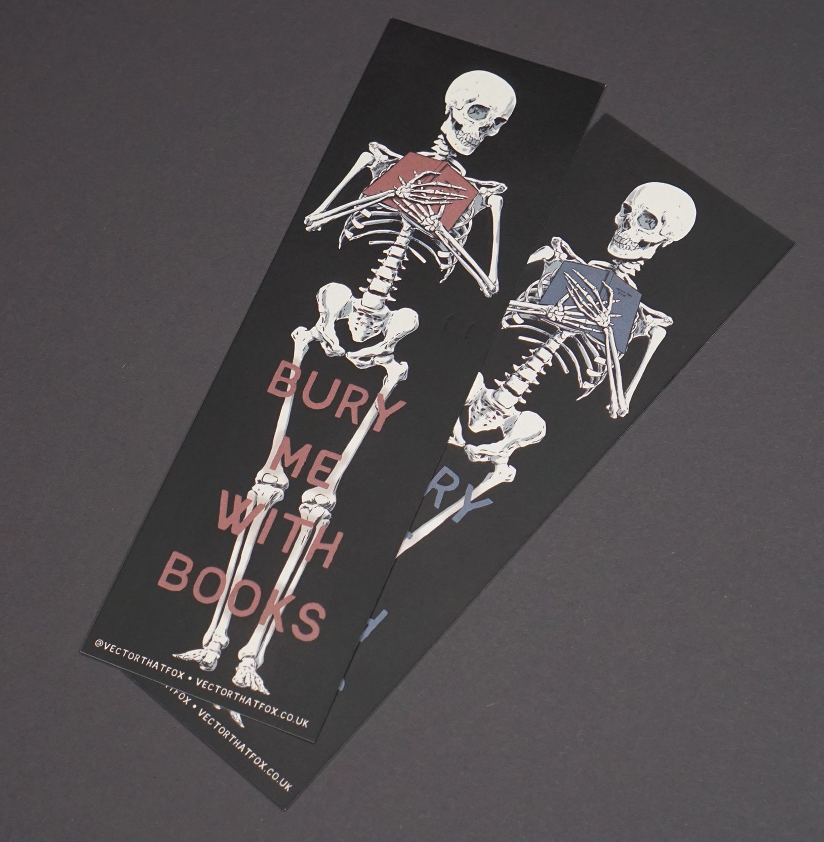 Illustrated Skeleton Bookmark 'bury Me With Books' - Etsy