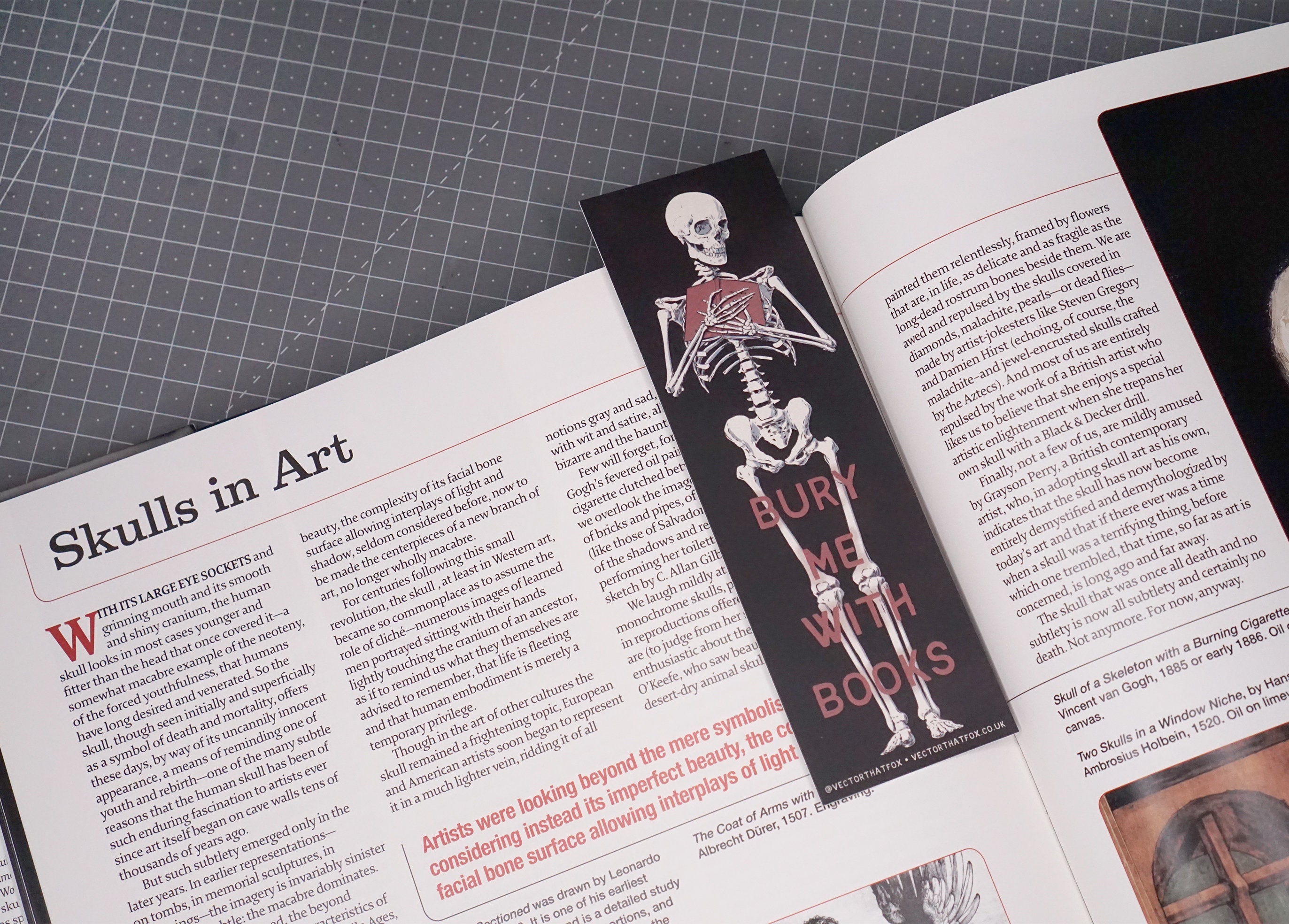 Illustrated Skeleton Bookmark 'bury Me With Books' - Etsy