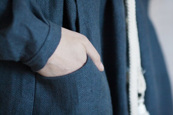 Linen Bathrobe Linen Dressing Gown Long Linen Robe Linen | Etsy