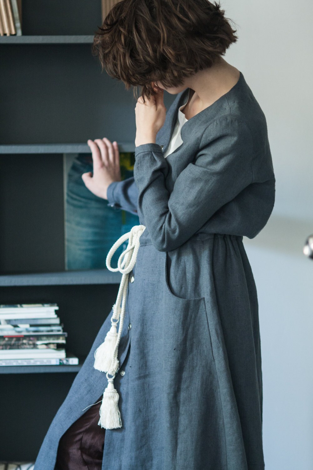 Linen Clothing Linen Robe Dress Linen Wrap Dress Linen - Etsy