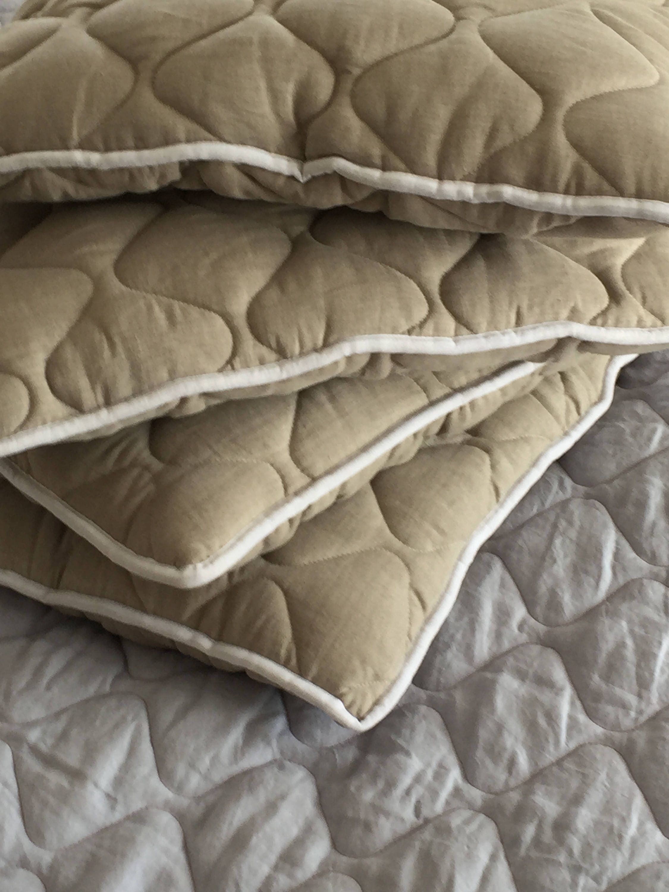 Wool Pillow Linen Quilted Pillow Wool Filled Pillow Sleep | Etsy