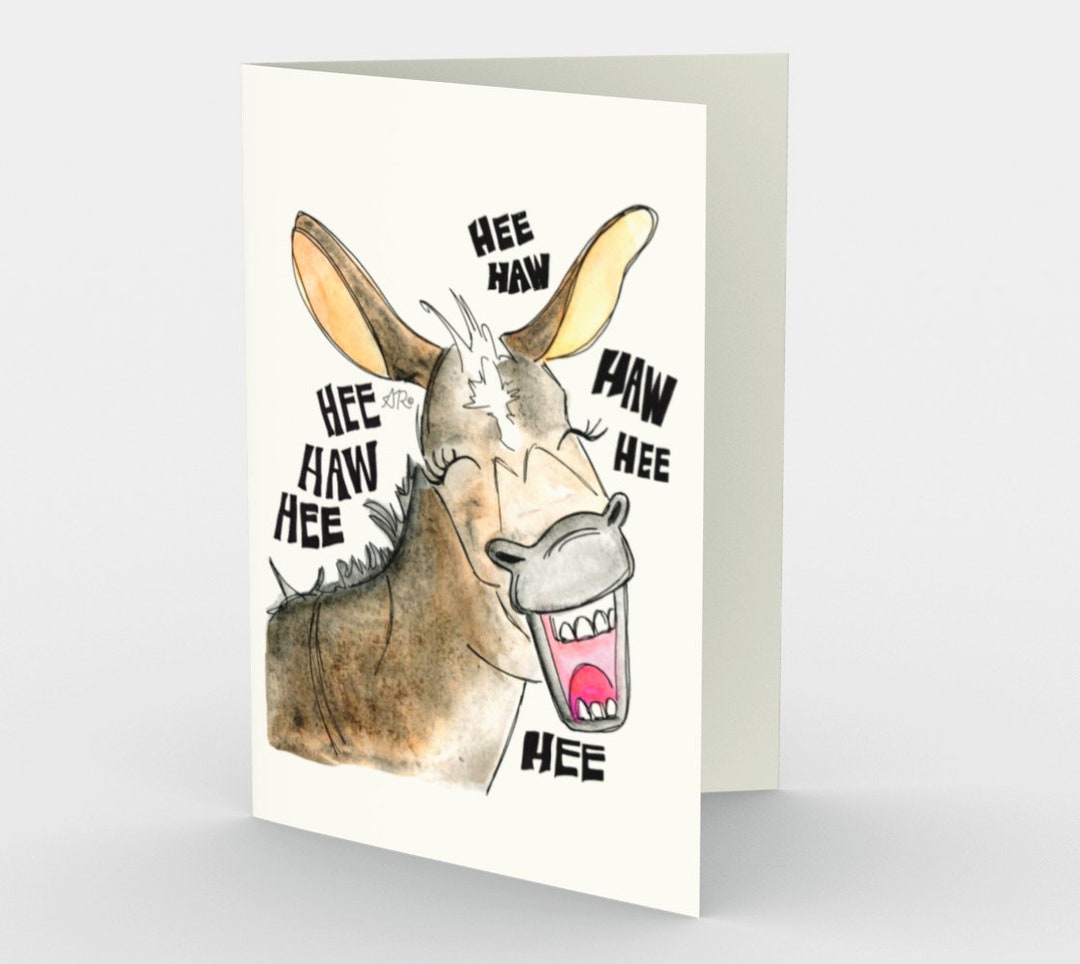 Laughing Donkey Greeting Card - Etsy
