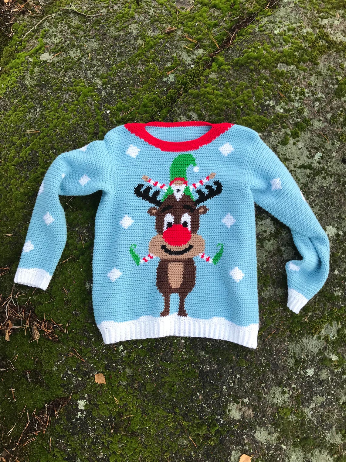 Rudolf Christmas Sweater Crochet Pattern | Etsy