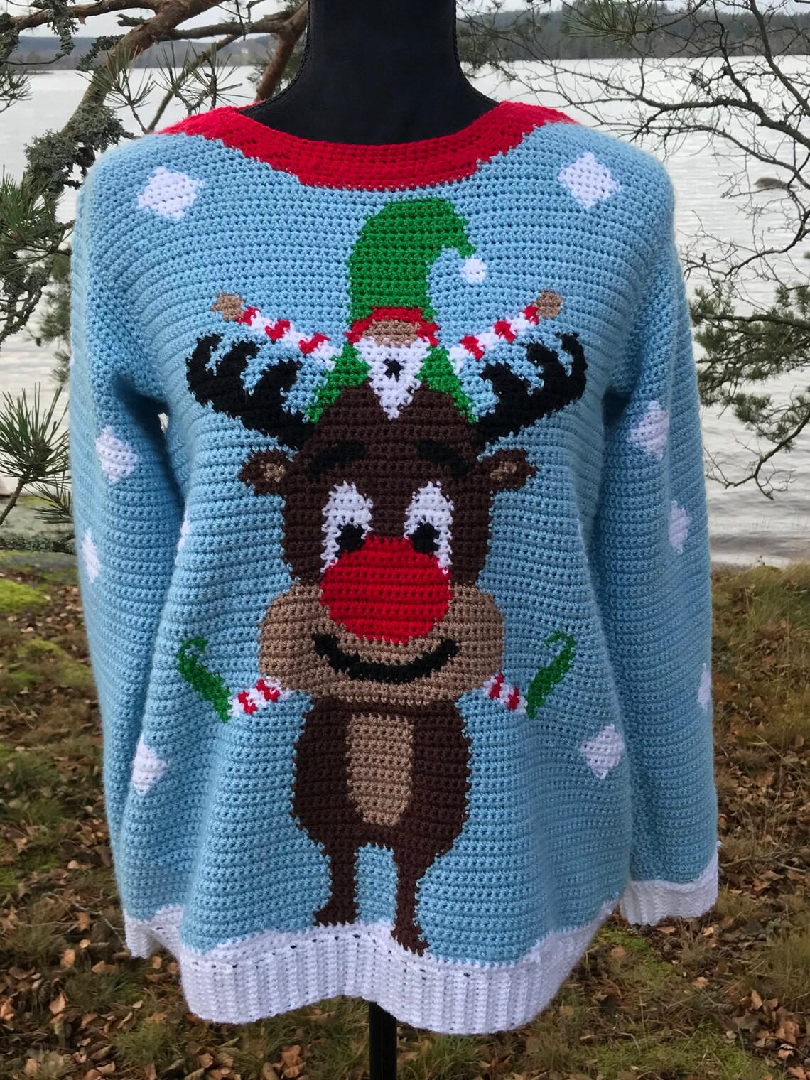 Rudolf Christmas Sweater Crochet Pattern | Etsy