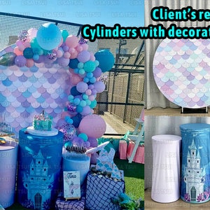 Collapsible Plinth Cylinder Stand Pedestal Cake Stand With Table Cover ...