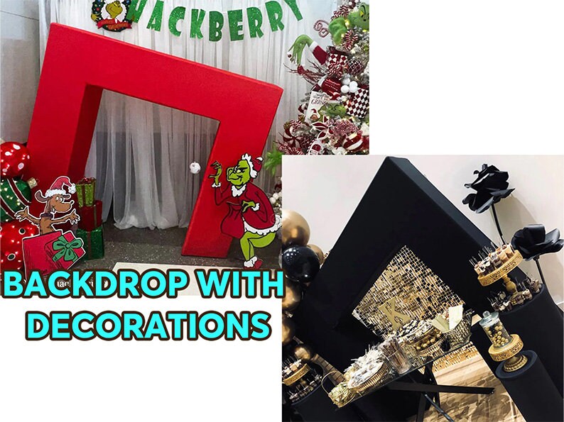 3D Arch Wedding Slanted Open Door Backdrop Stand Arch Wall for Birthday ...