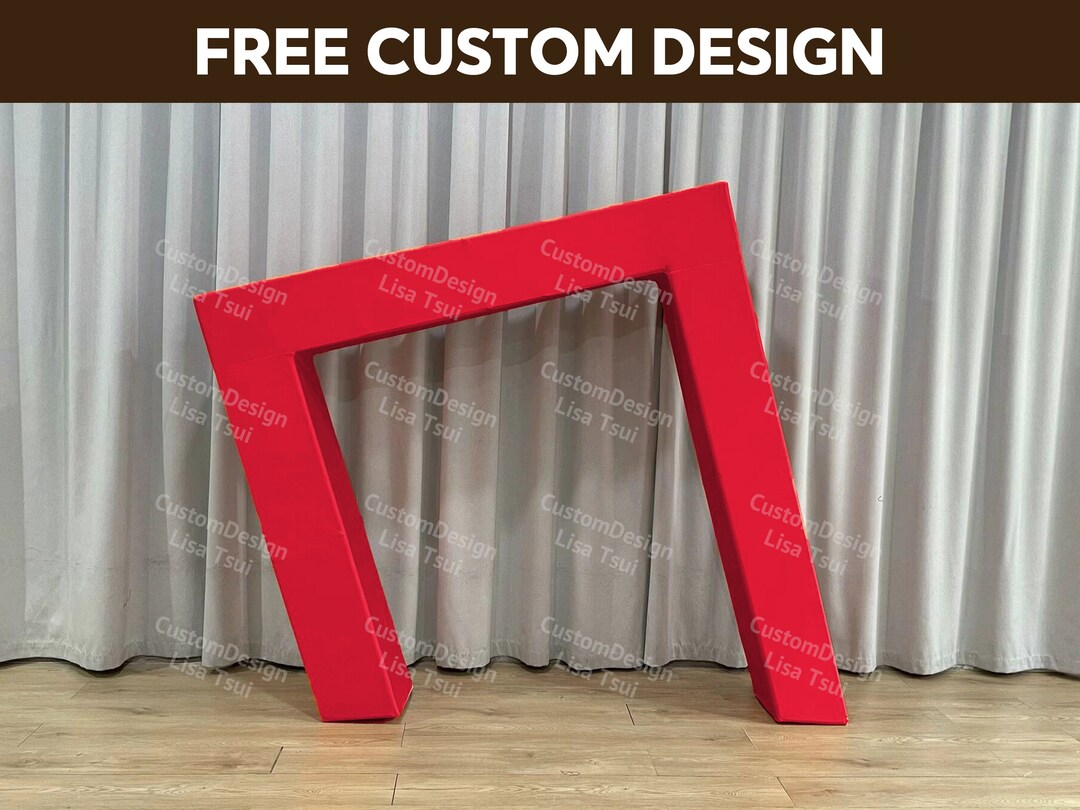 3D Red Arch Wedding Slanted Open Door Backdrop Stand Arch Wall for ...