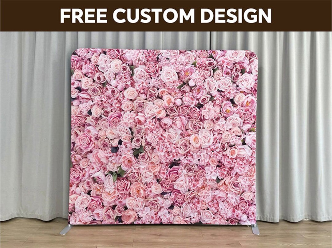 Pink Rose Flower Pillowcase Tension Cover Photo Booth Backdrop Stand ...