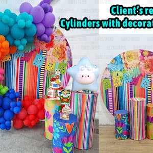 Collapsible Plinth Cylinder Stand Pedestal Cake Stand With Table Cover ...