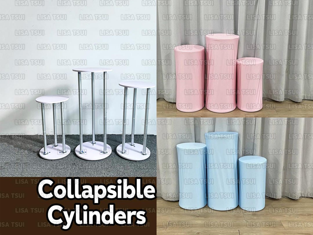 Collapsible Plinth Cylinder Stand Pedestal Cake Stand With Table Cover ...