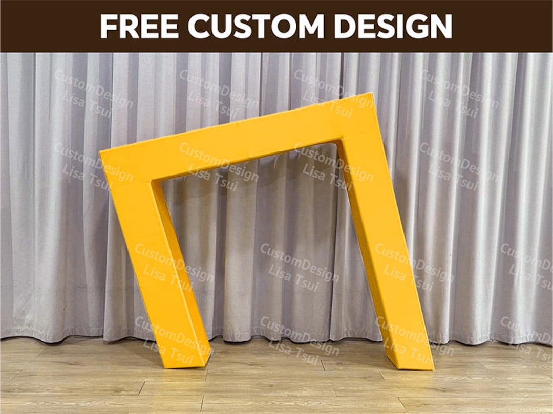 3D Yellow Arch Wedding Slanted Open Door Backdrop Stand Arch Wall for ...