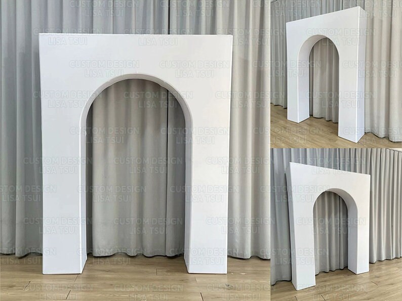 3D All Black Arch Wedding Arch Open Door Backdrop Stand Arch Wall for ...