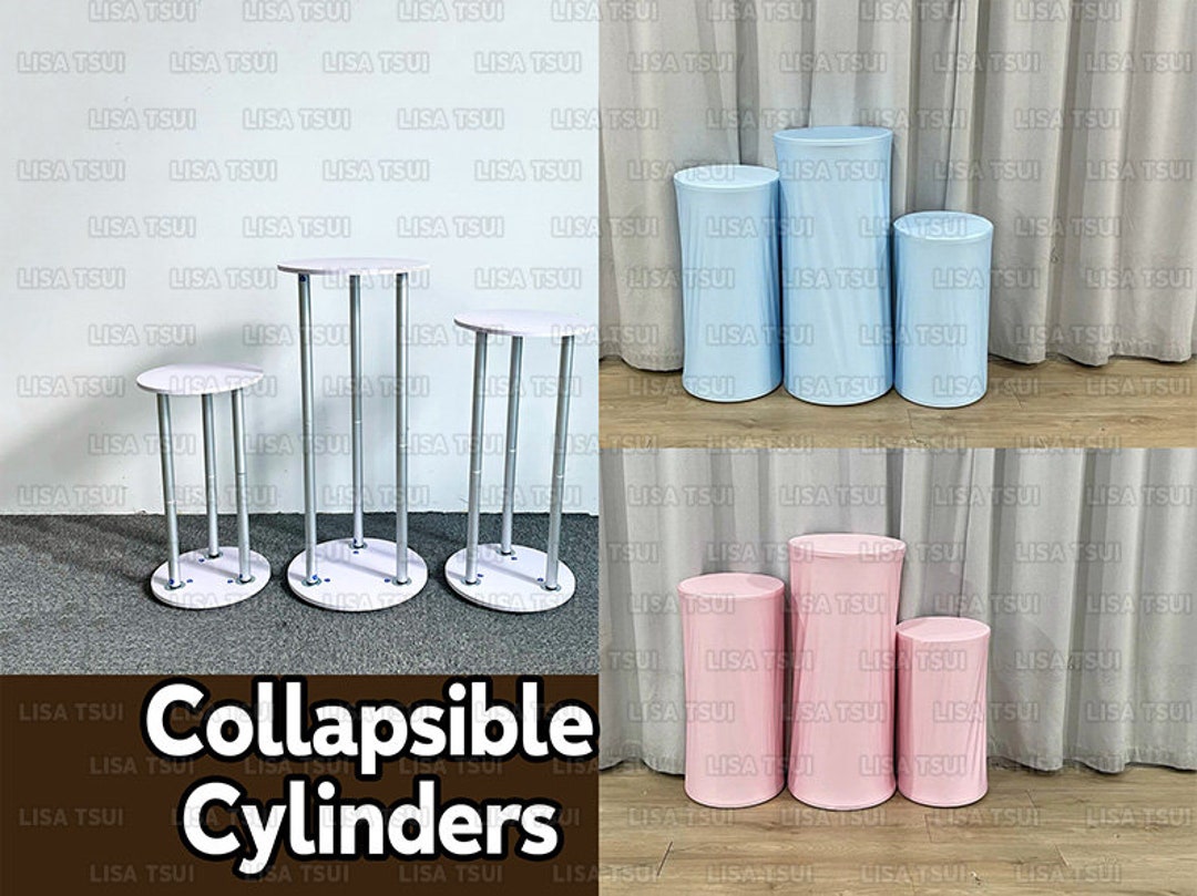 Collapsible Plinth Cylinder Stand Pedestal Cake Stand With Table Cover ...
